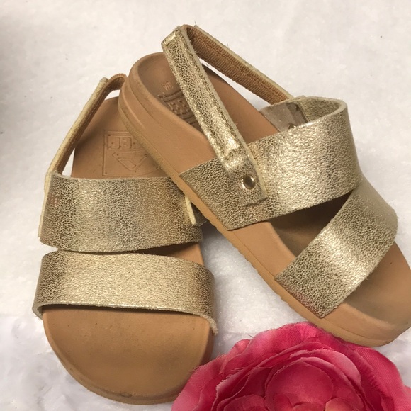 Reef | Shoes | Surf Shop Reef Toddler Gold Leather Beach Sandals With ...